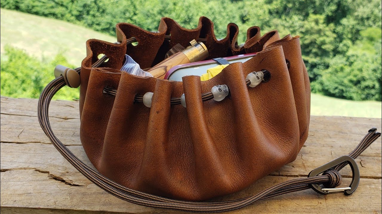 Make a Leather Tinder Pouch Bushcraft Kit - YouTube