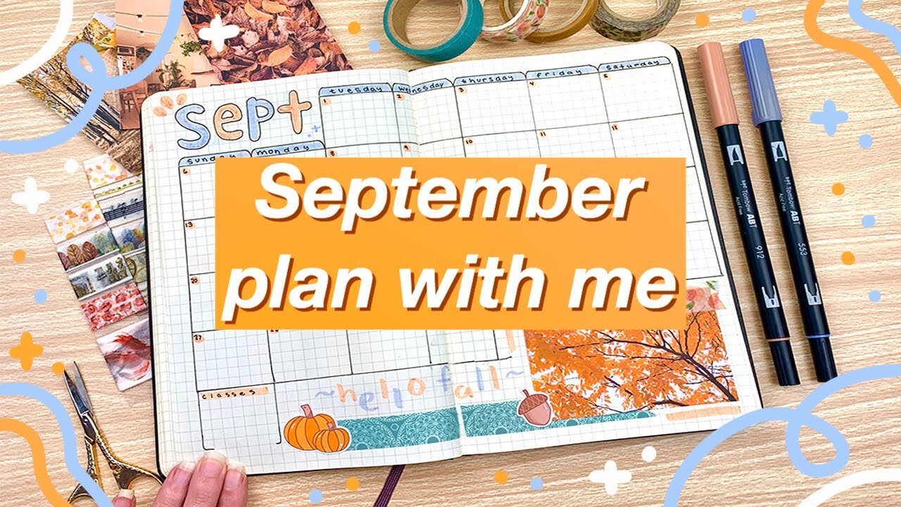 PLAN WITH ME | September 2020 Bullet Journal Setup - Preparing for Grad ...