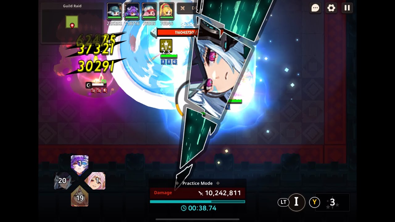 가디언 테일즈 길드 레이드 - 그림자 마수 LV79 / Guardian Tales Guild Raid - Shadow Beast LV79 (뀨갑엘@) - YouTube