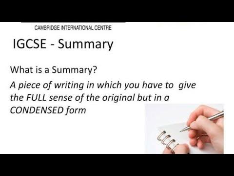 IGCSE Summary Writing | Online Class - YouTube