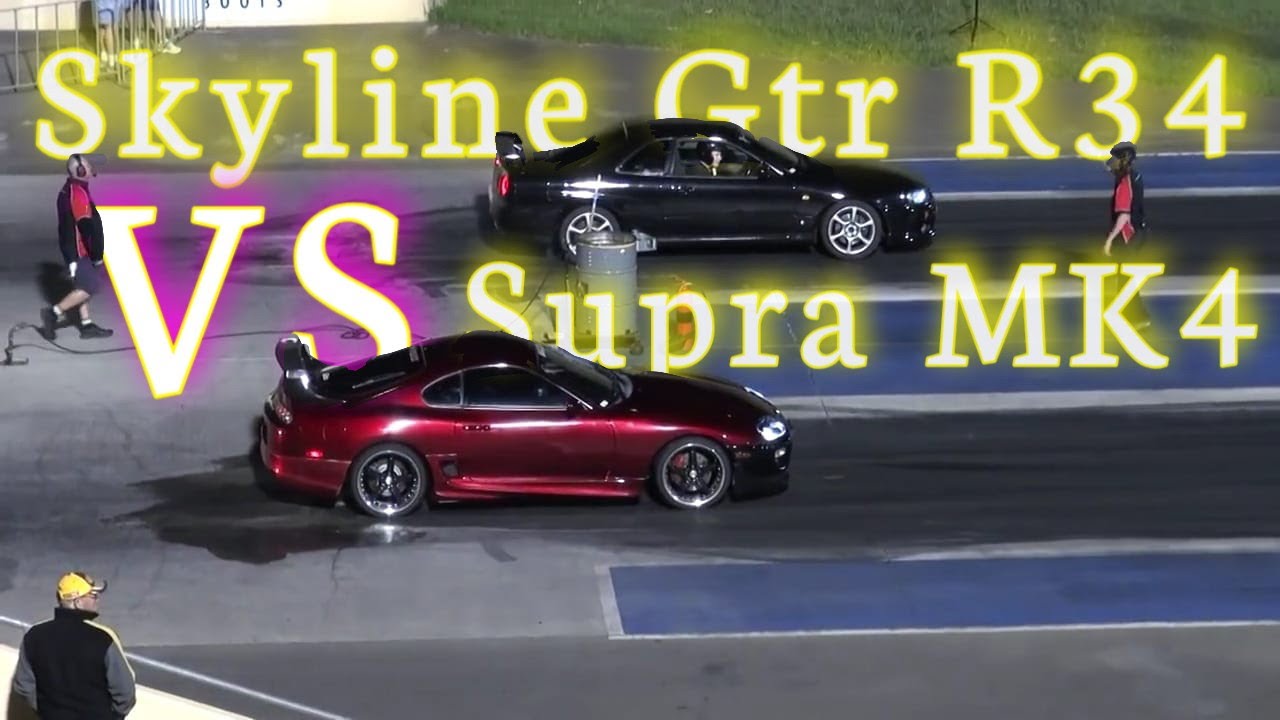 Skyline R34 || Supra Mk4 || Drag race skyline vs supra || jdm cars ...