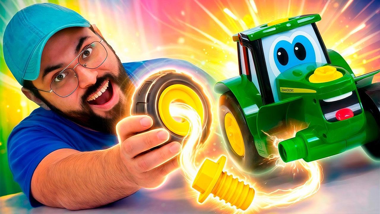 Manu repara la rueda del tractor Johnny - YouTube