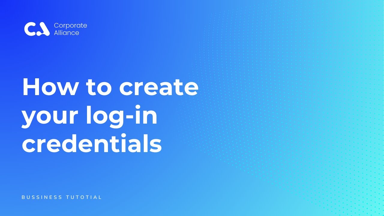 How to create your log in credentials - YouTube
