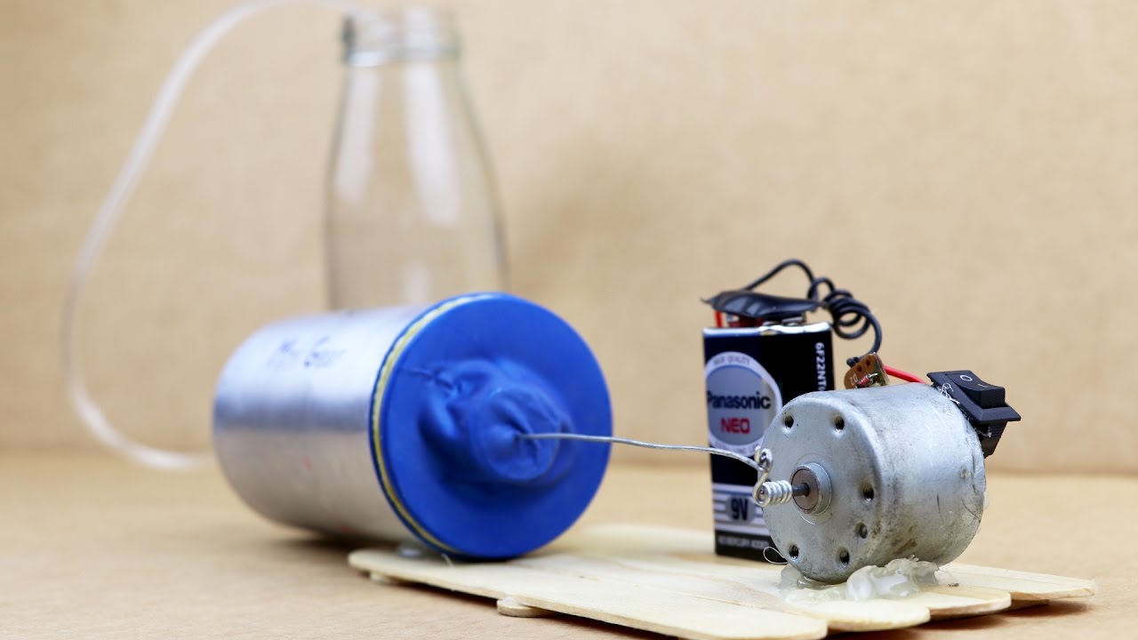 DIY 9V Battery Air-Pump Mini Gear - YouTube
