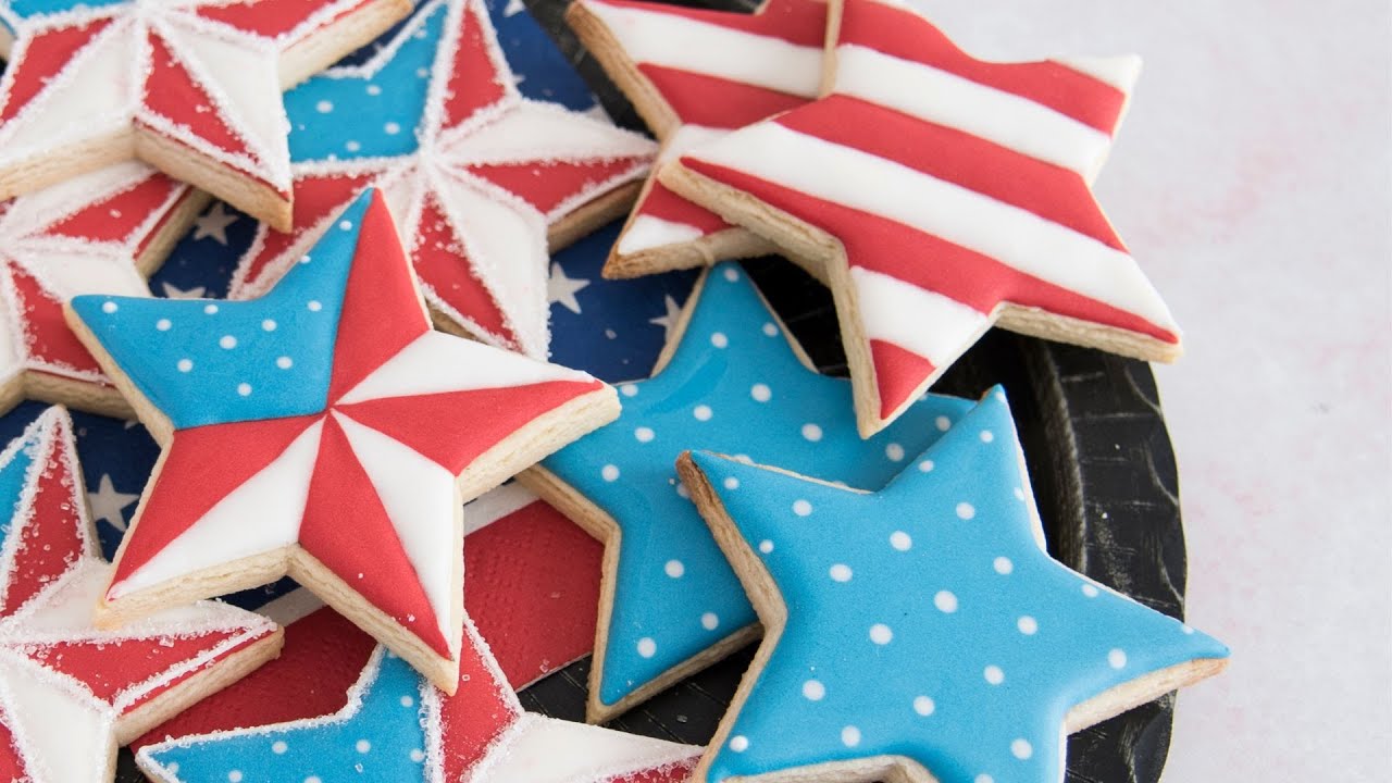 Patriotic Star and Stripes American Flag Cookies - YouTube
