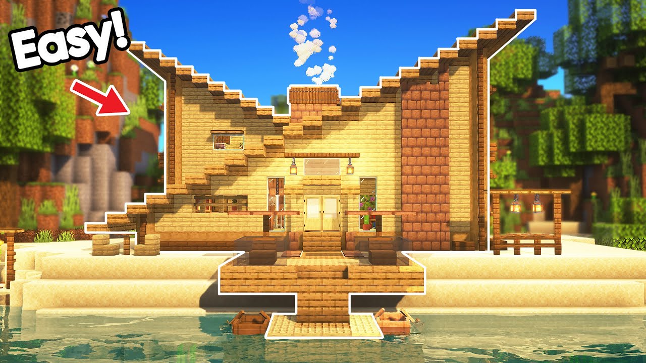 Minecraft | How To Build an Easy Beach House - Tutorial - YouTube