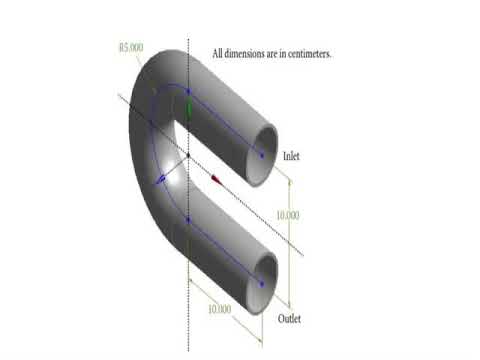 U - tube pipe geometry design using the Ansys Design Modeler. - YouTube