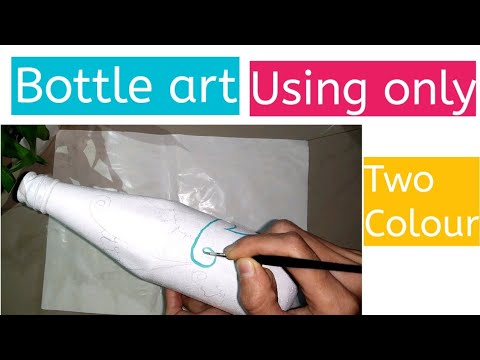 Decorate glass bottle with only two colors //Bottle art //Glass Bottle ...