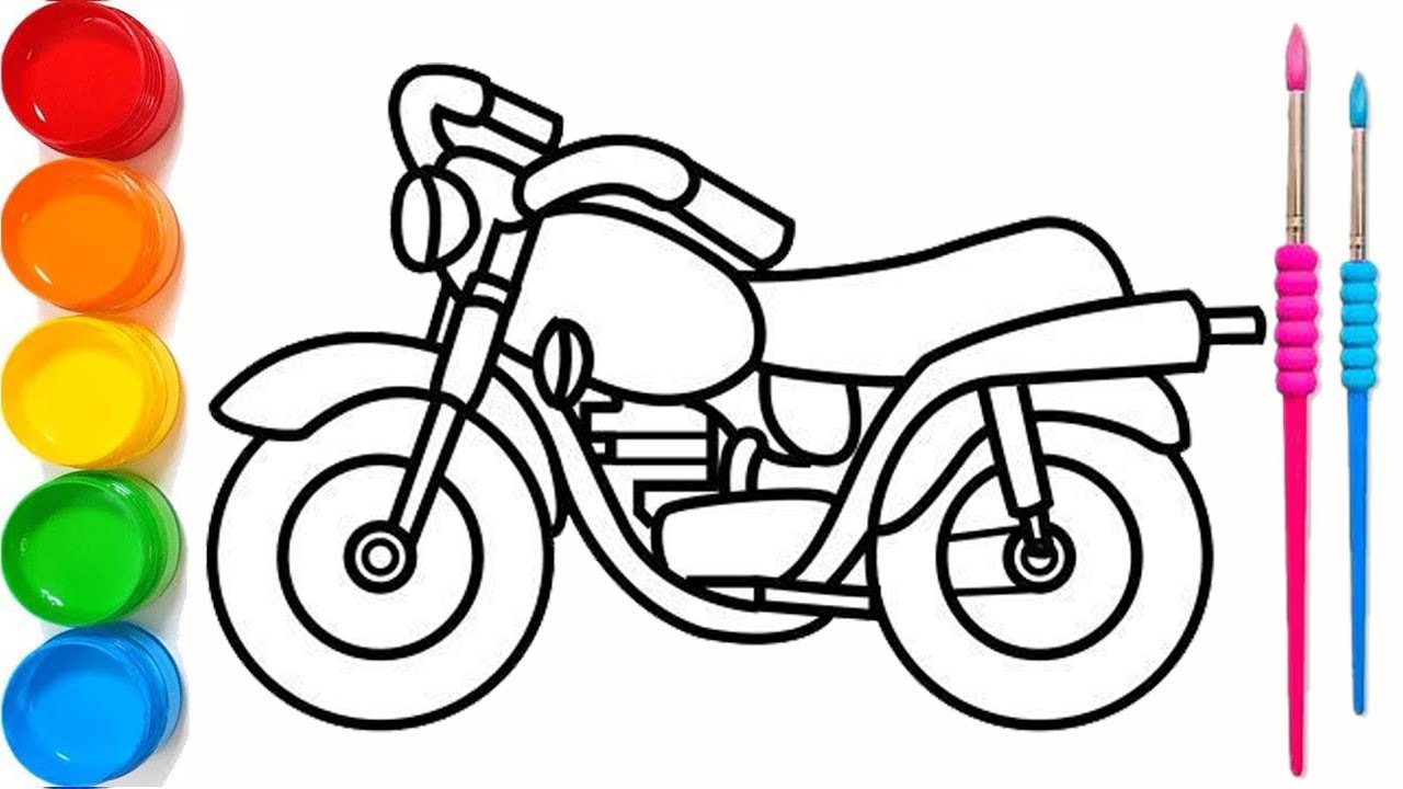 How to Draw a Motorcycle step by step | Learn to drawing and coloring ...
