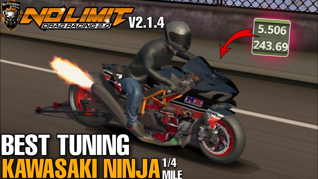 Fastest Kawasaki Ninja H2 Tuning 5.5 Second 1/4 Mile No Limit Drag ...