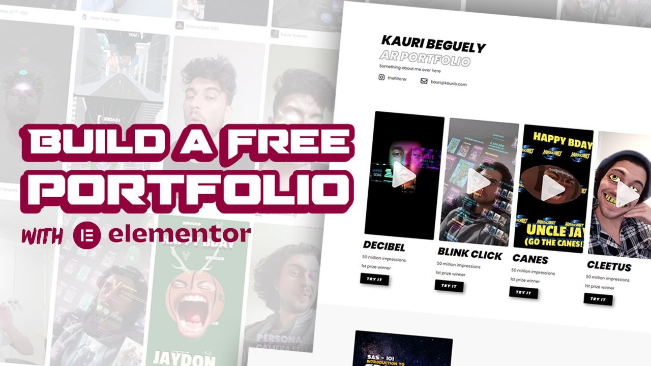 Create a free AR/video portfolio with InfinityFree and Elementor - YouTube