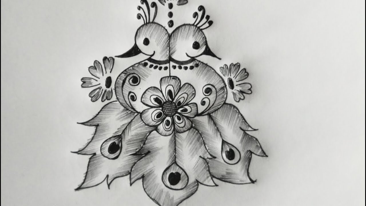 Peacock rangoli / beautiful mayil Kolam /easy rangoli/festival rangoli ...