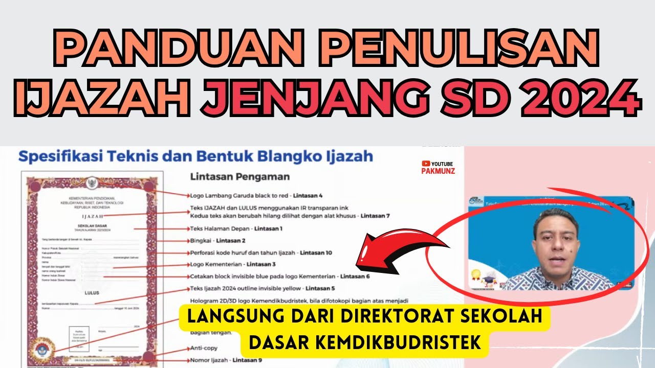 Video Panduan Penulisan Ijazah SD Tahun 2024 - YouTube