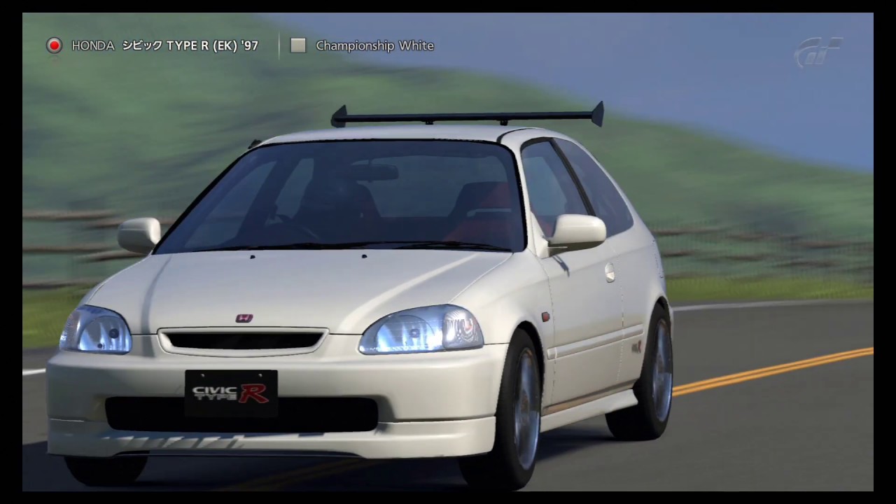 【GT5】 HONDA シビック TYPE R (EK) '97【DEMO】,Championship White,ENKEI RP05 ...