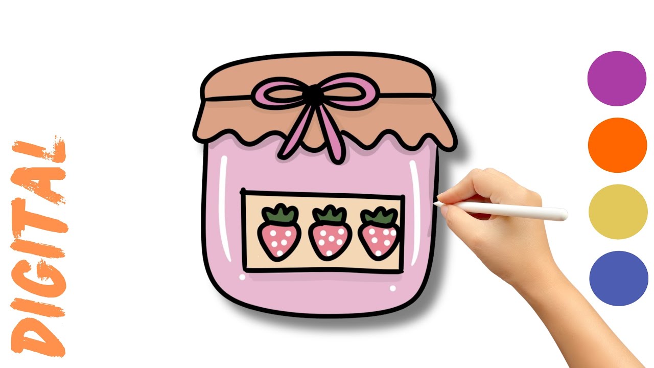 Drawing for kids-Drawing a CUTE JAM/Easy Drawing/Learn to Draw/Kolay ...