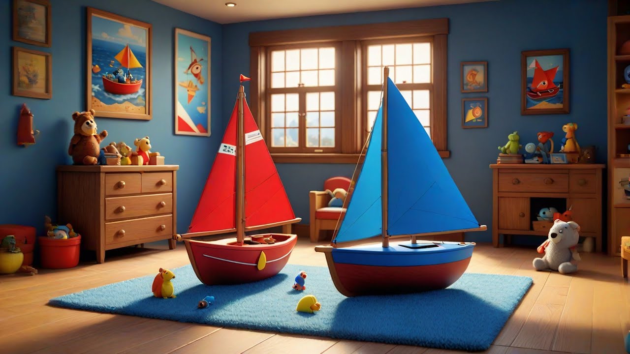 Four Toy Boats Sail on the Floor | Counting Song for Kids | Nursery ...