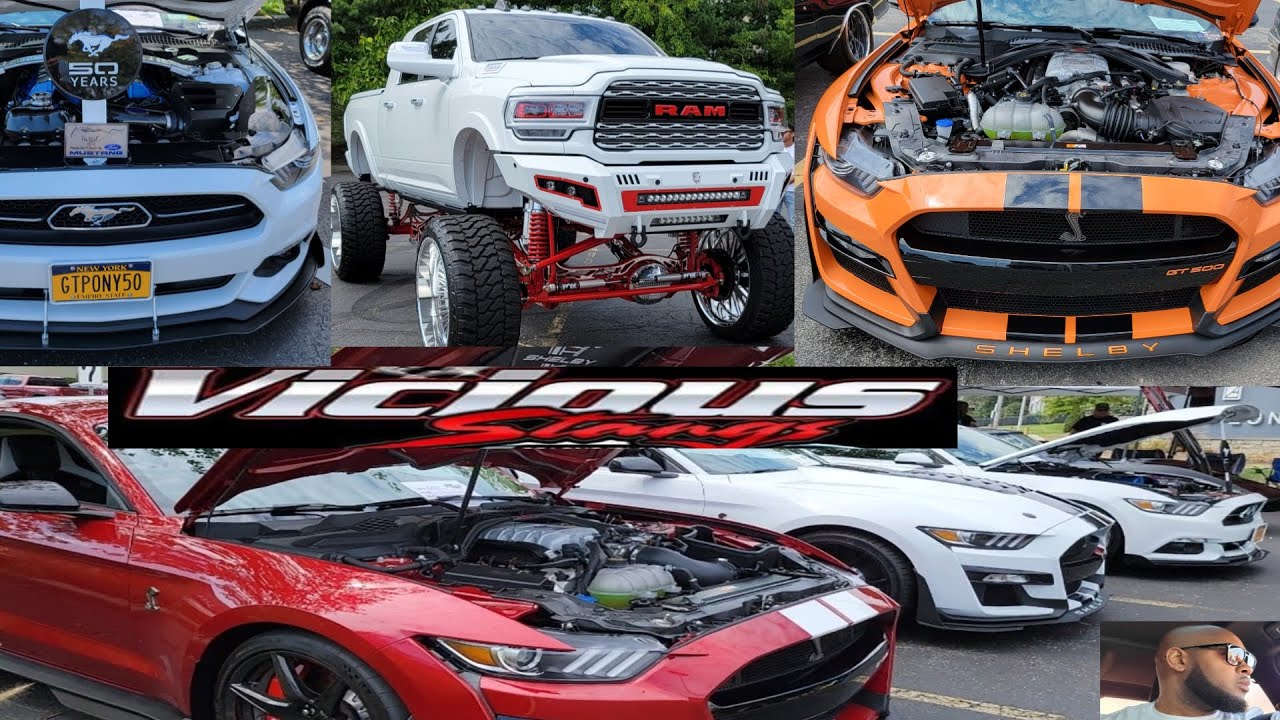 Vicious stangs American muscle cars/ mustang car show - YouTube