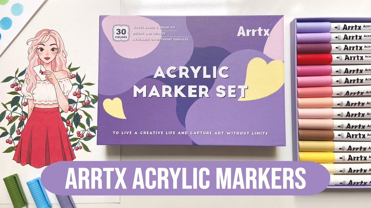 Trying Out New Markers / Arrtx 30 Colors Acrylic Markers Review - YouTube