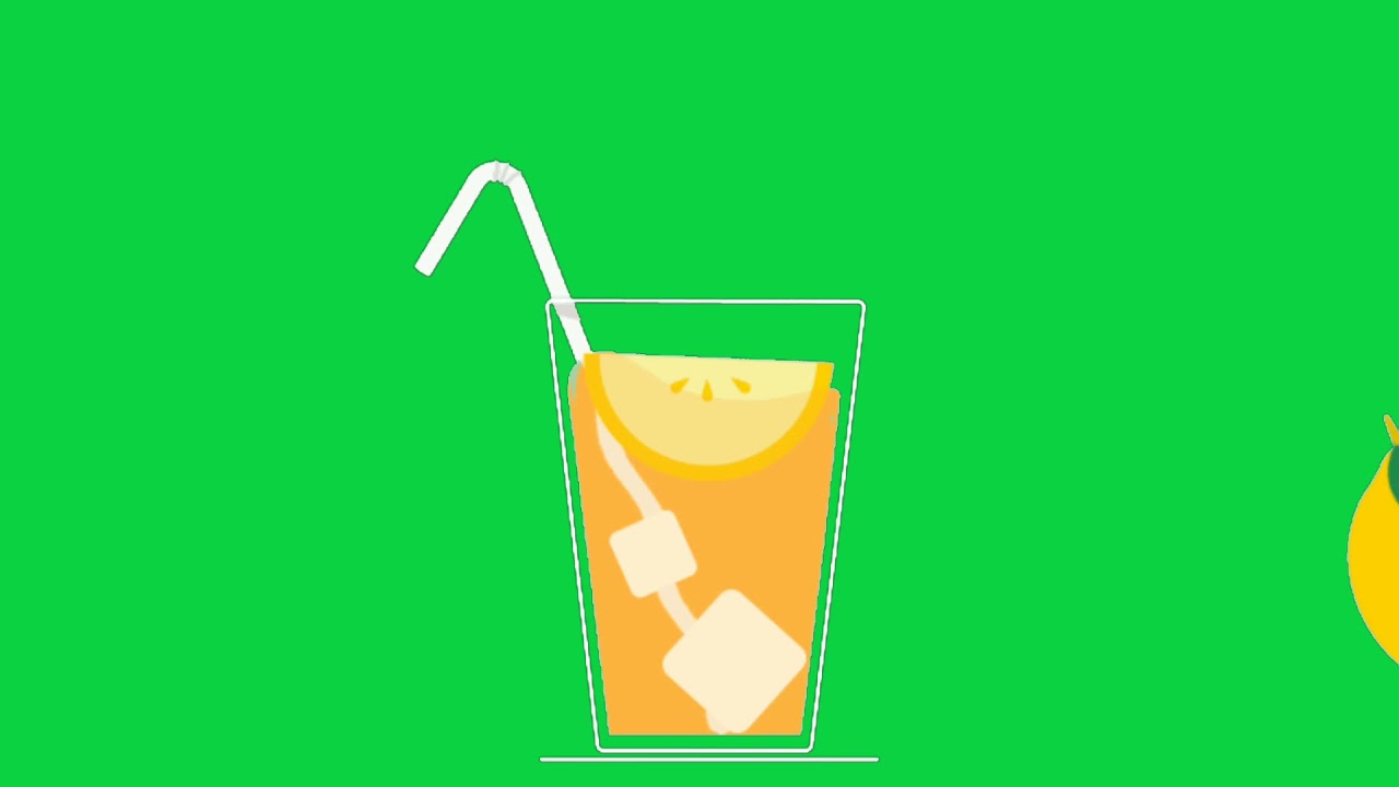 lemon juice drinks cocktail mocktail animated cartoon green screen ...