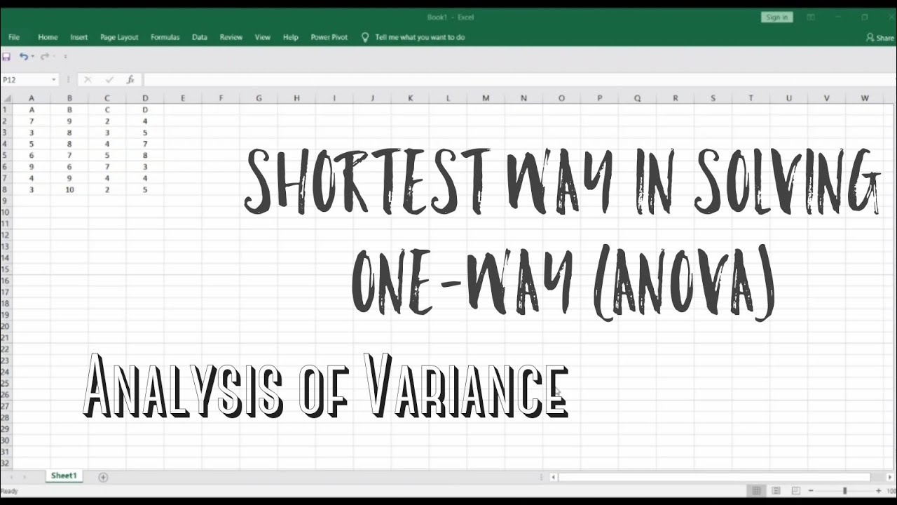HOW TO COMPUTE ONE-WAY ANALYSIS OF VARIANCE (ANOVA) Using Microsoft ...