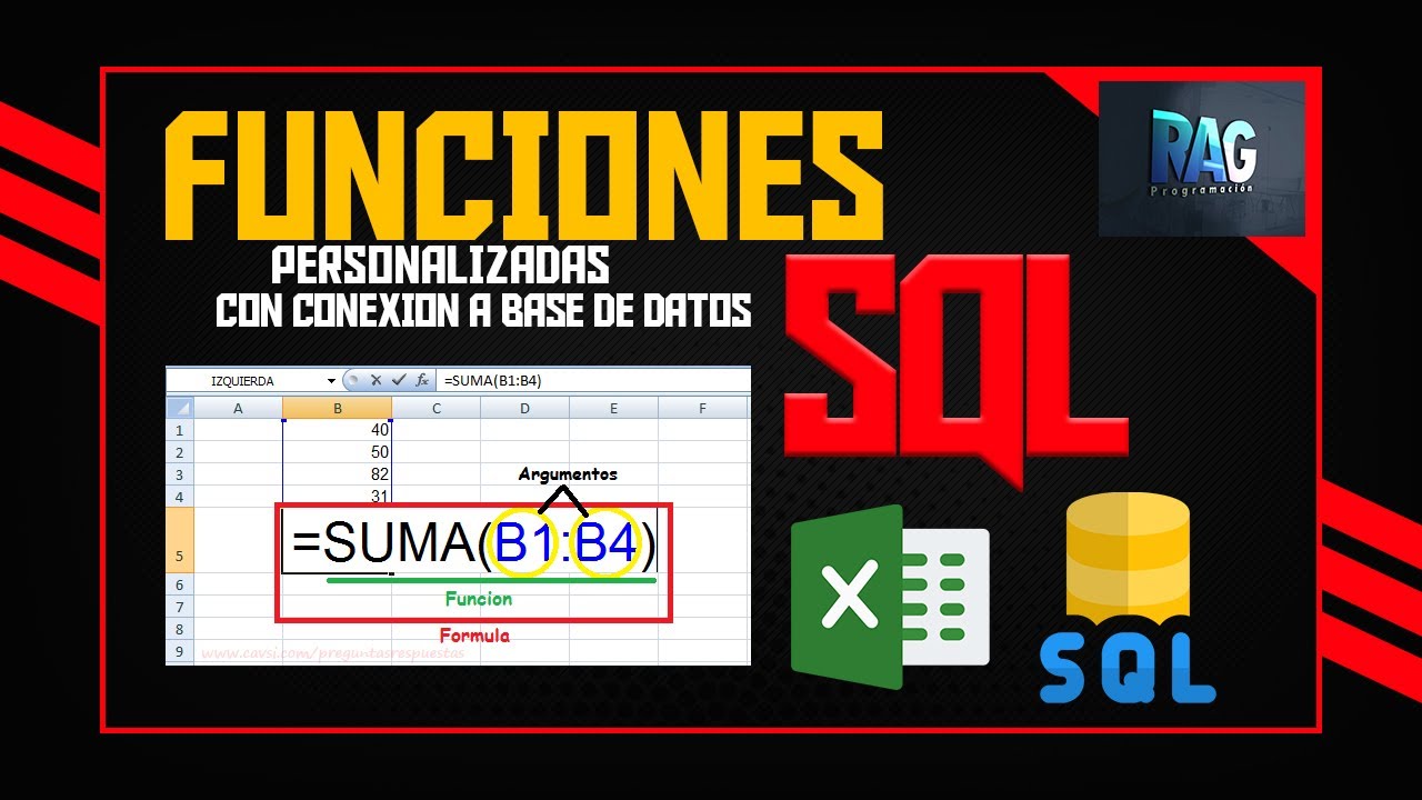 Como crear una FUNCION personalizada en EXCEL con CONEXION a SQL - YouTube