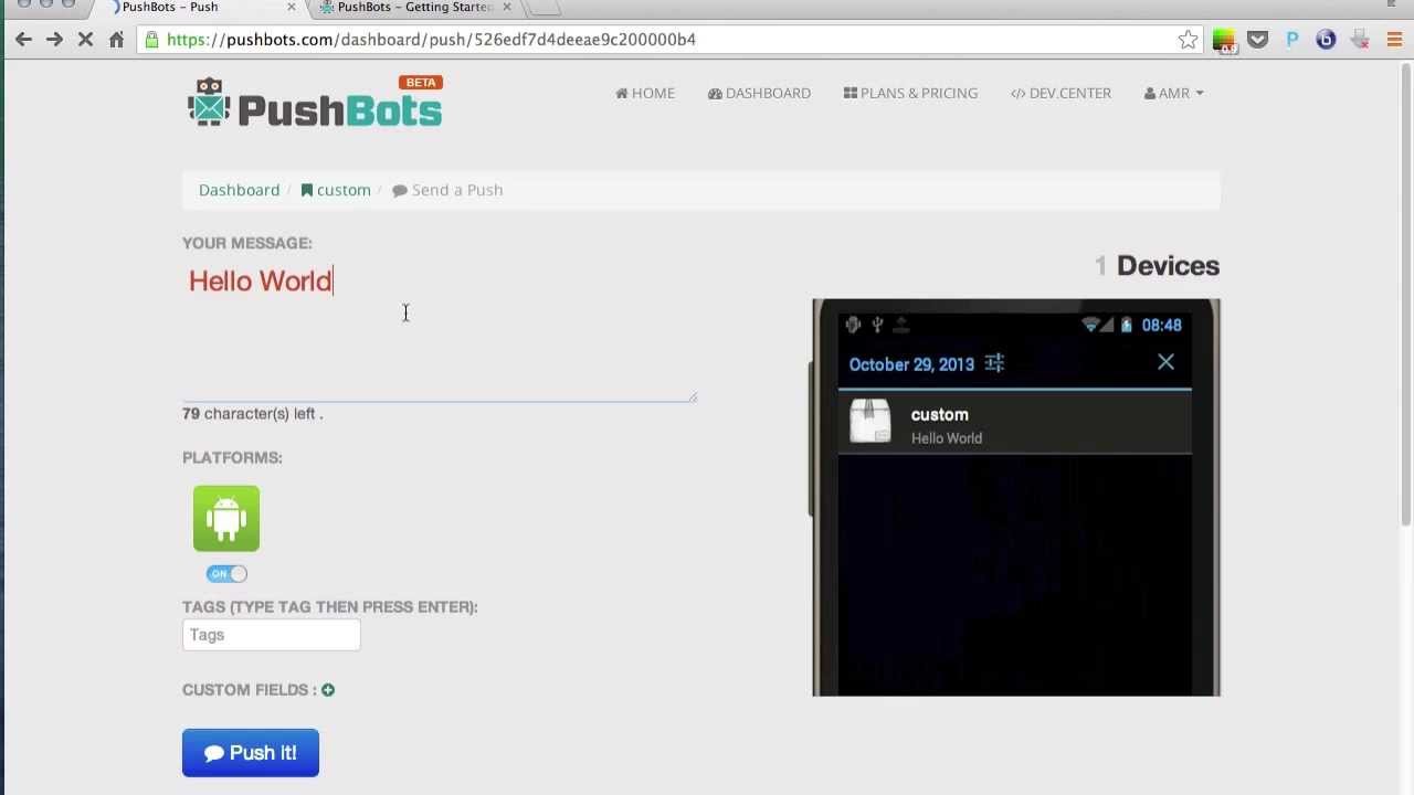 Return to your app from push notification - PushBots - YouTube