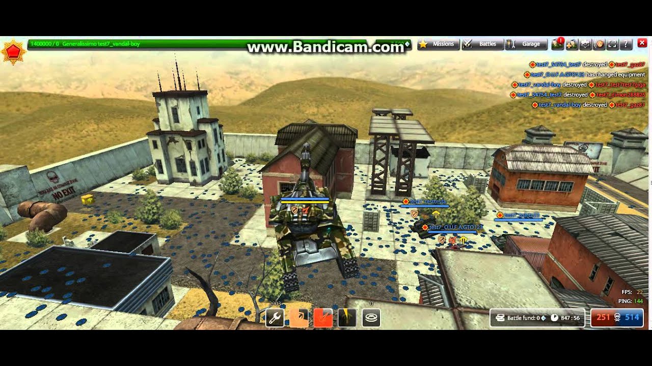 Tanki online twins-m2-worker1 test server land mine party + troll - YouTube