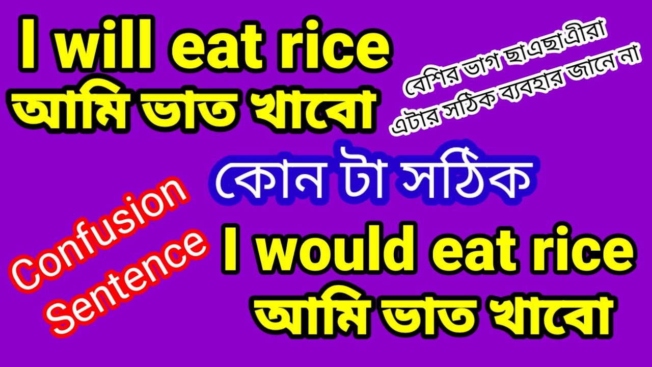 Confusion sentence will vs would. #mamunsadvanceenglish - YouTube