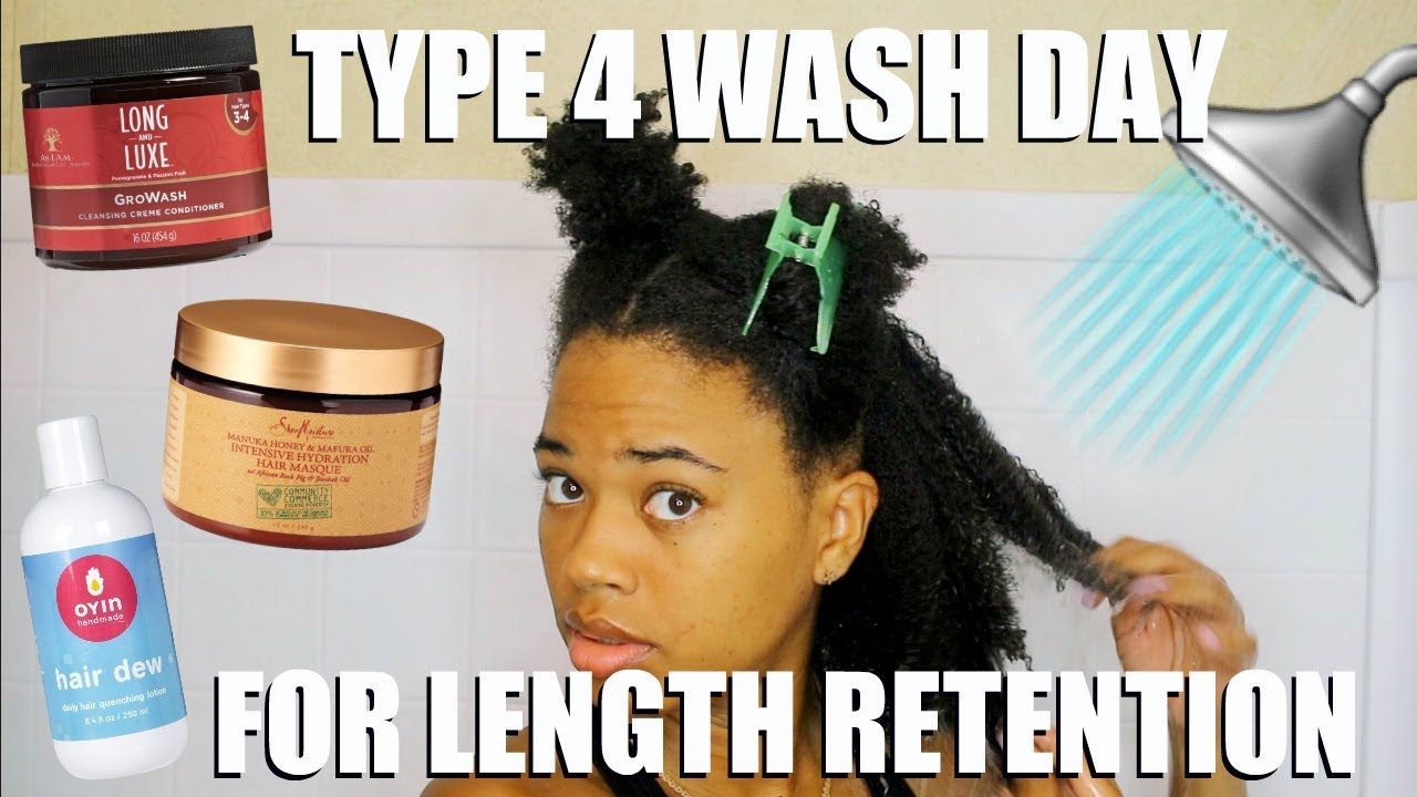 TYPE 4 | WASH DAY ROUTINE FOR LENGTH RETENTION & HAIR GROWTH - YouTube