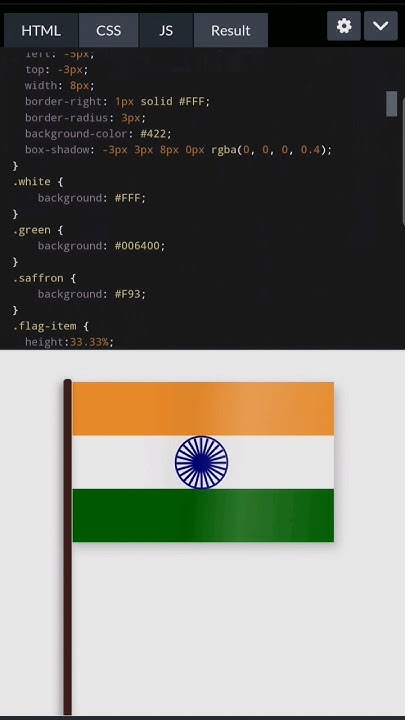 Indian Flag Animation using HTML & CSS | #heresthecode #coding #htmlcss - YouTube