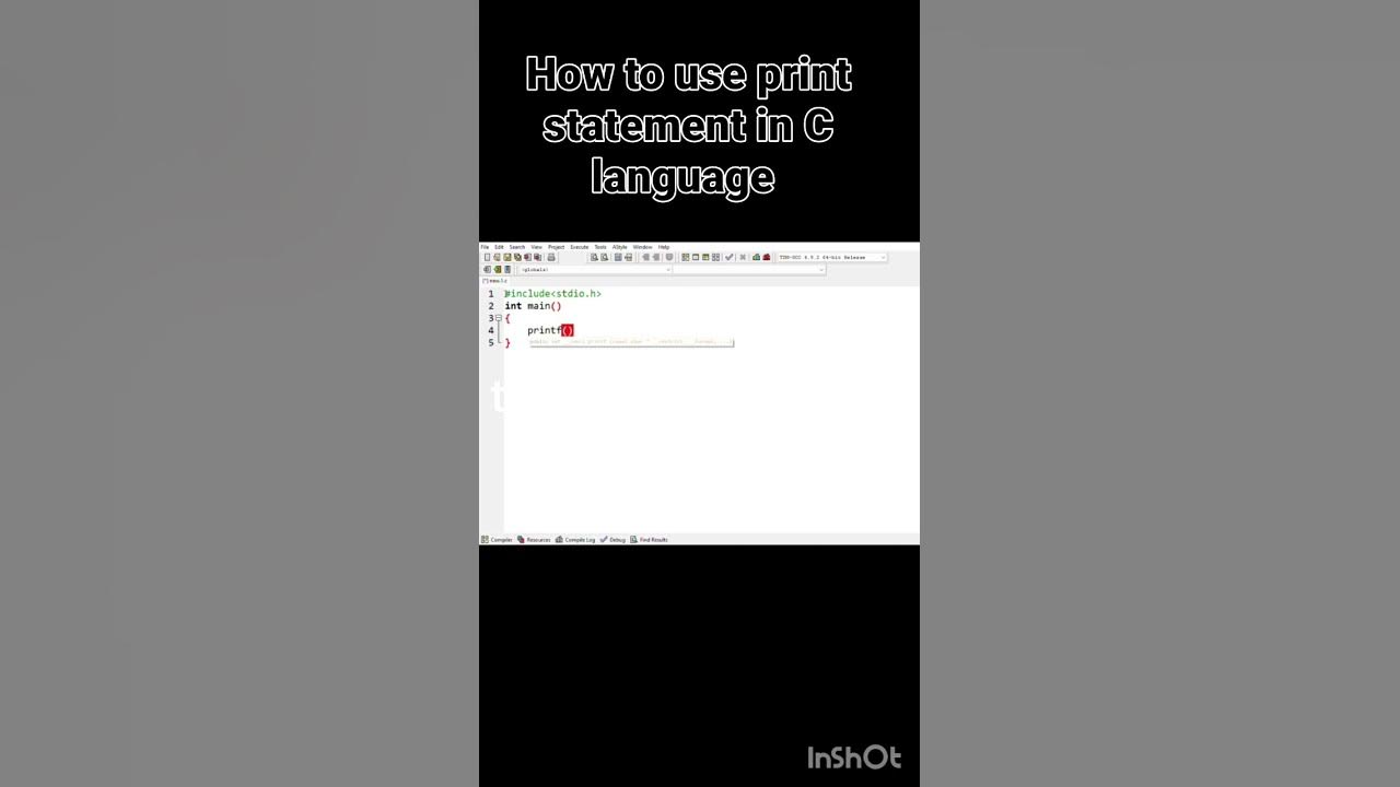 How To Use The Print Statement In C Language C Language Youtube