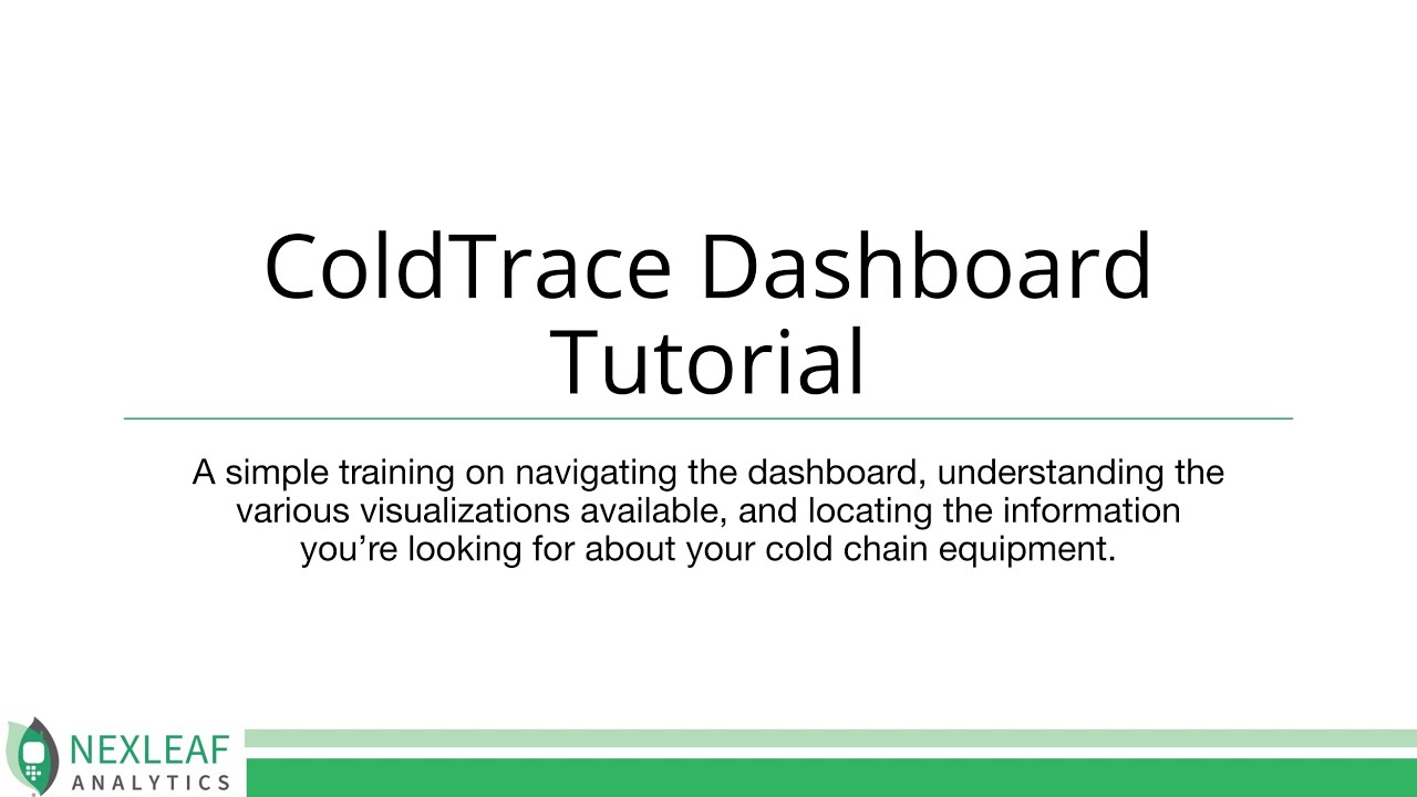 ColdTrace Dashboard Tutorial - YouTube