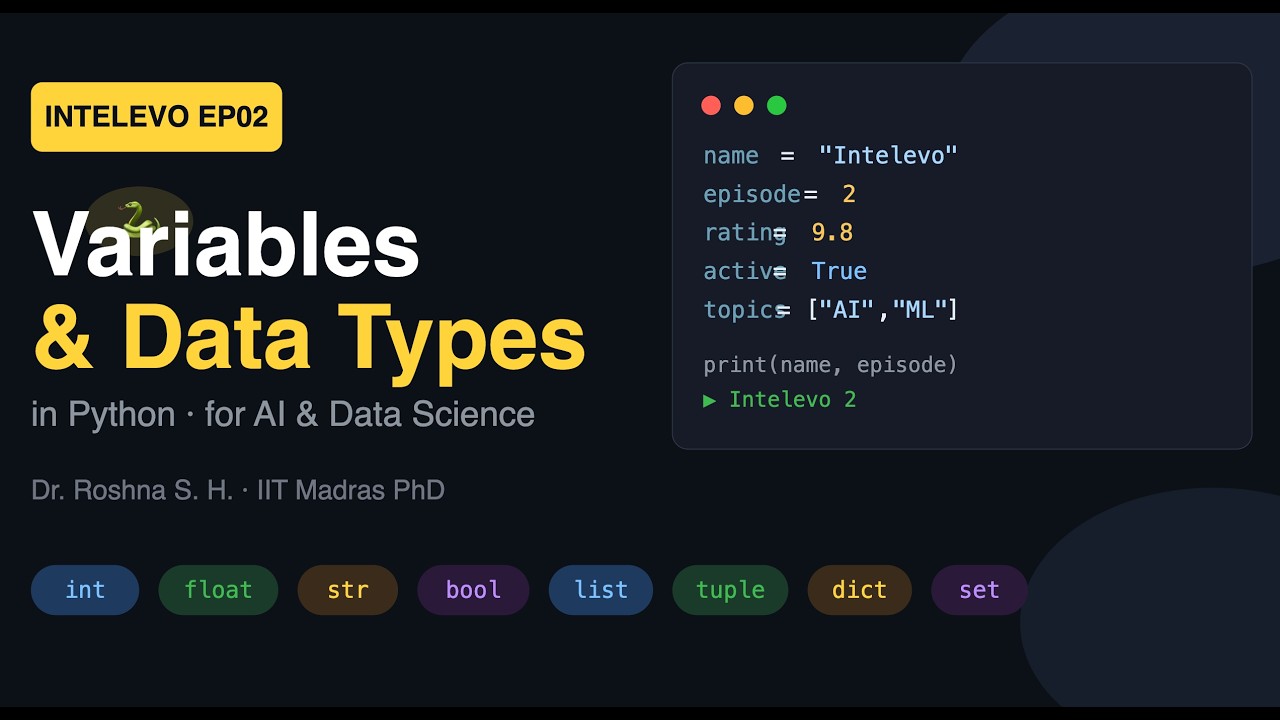 Variables, Data Types & Keywords in Python | For AI & Data Science ...
