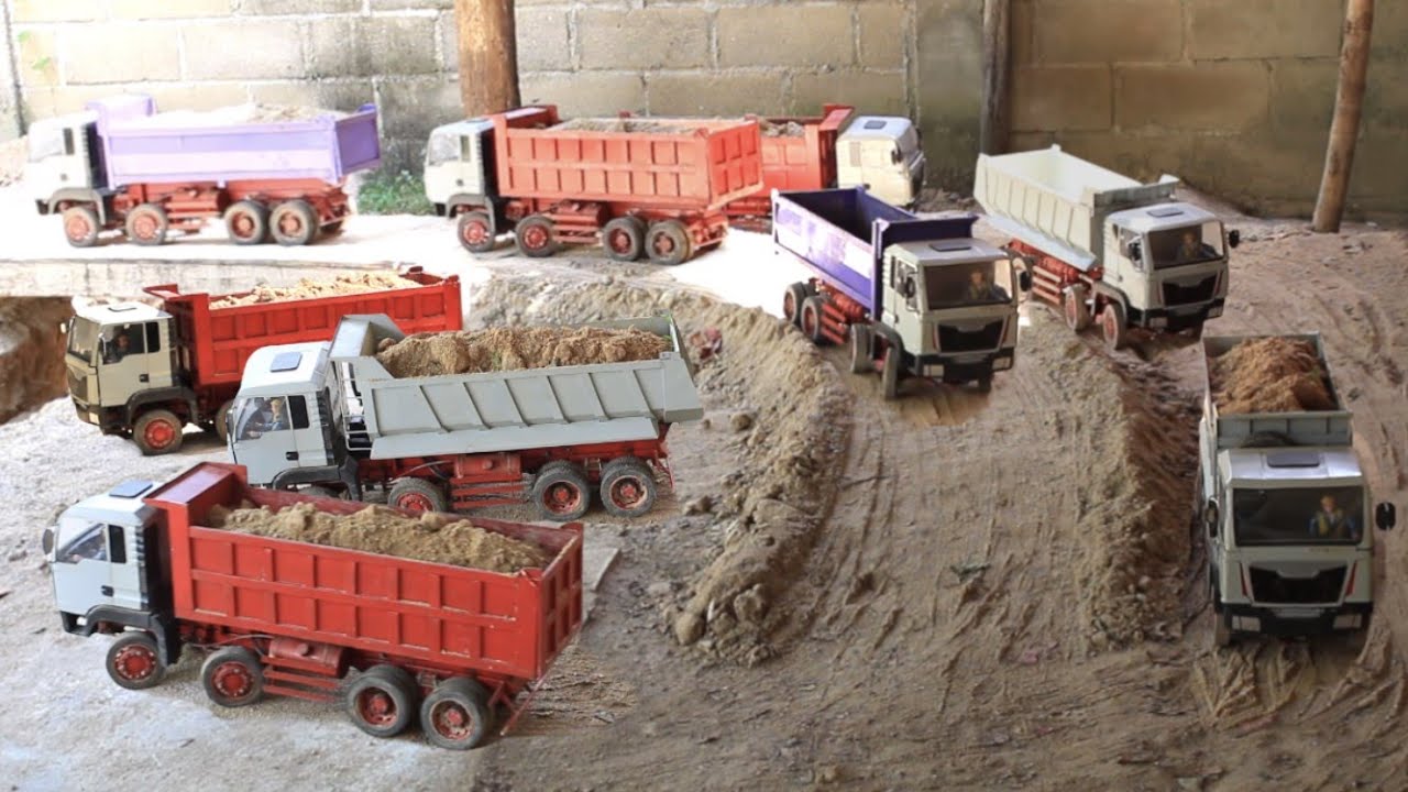 Big Trucks Working Skill Amazing Dump Truck load Dirt Stone To The ...