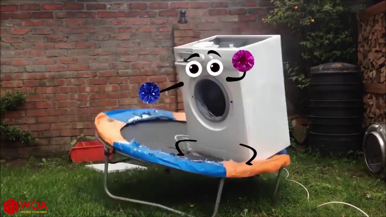 Washing Machine Destruction | Washing Machine Dancing With Rock Inside - Woa Doodles - YouTube
