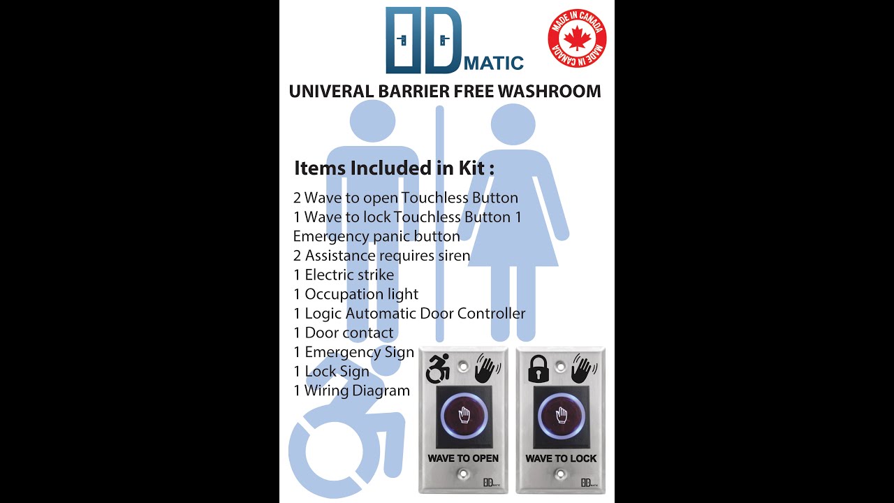Touchless Barrier Free Universal Washroom Automatic Door with Wave to ...