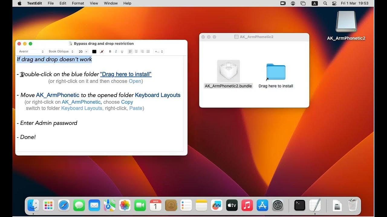 If drag and drop doesn't work: AK Keyboard Layout installation on MAC OS - YouTube