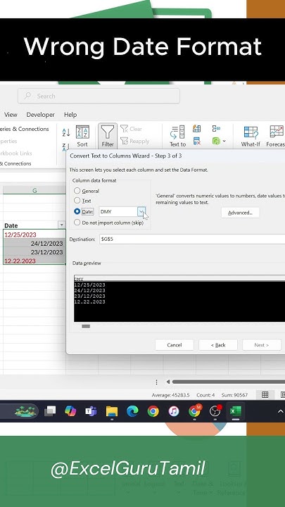 Solve Wrong Date Format In Excel Using Text to Column Function - YouTube