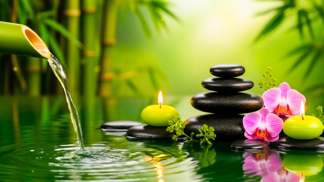 Spa Relaxation Piano Music | Calming Water Sounds for Stress Relief ...