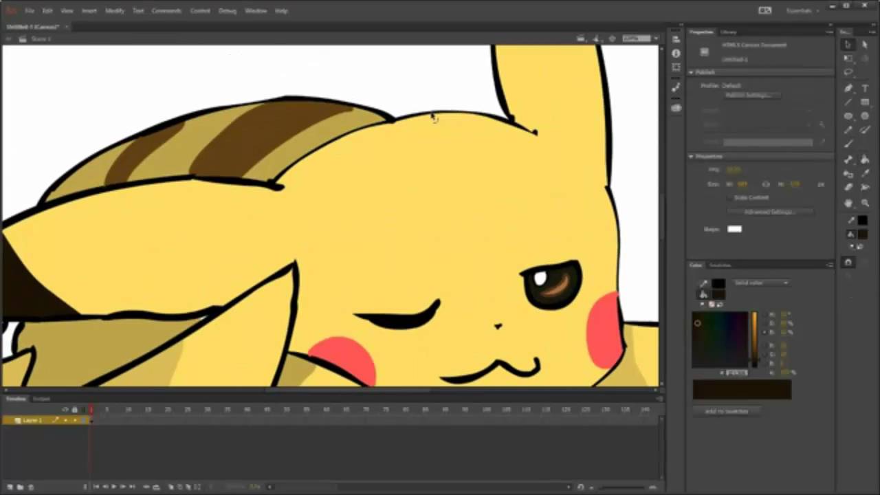 Pikachu Adobe Flash Speedart - YouTube