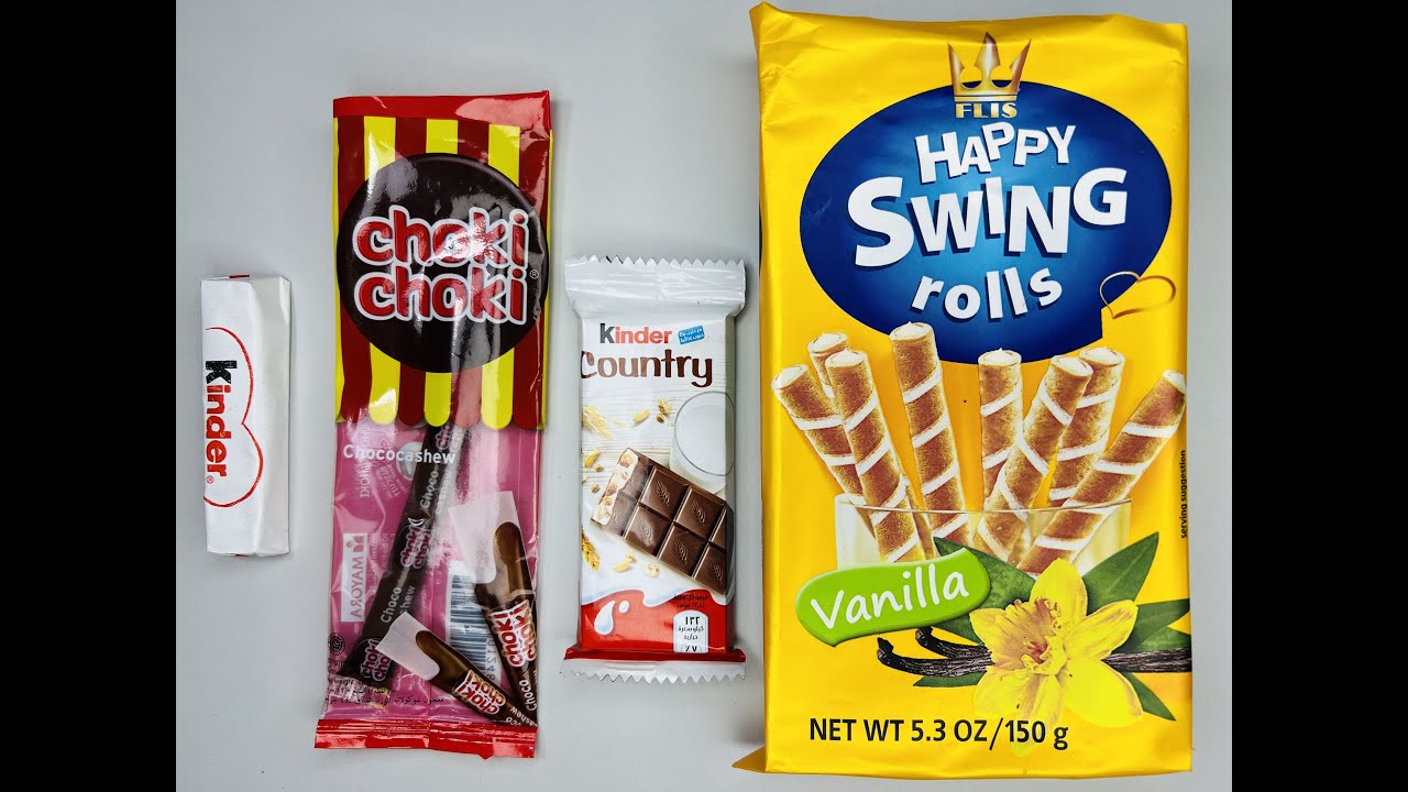 Fascinating video #119 How to unpack Happy Swing rolls Vanilla, Kinder ...