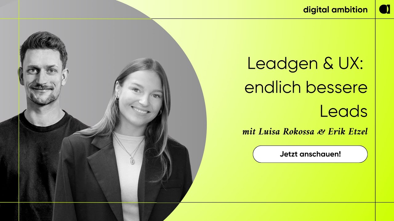 Leadgen & UX endlich bessere Leads // digital ambition - YouTube