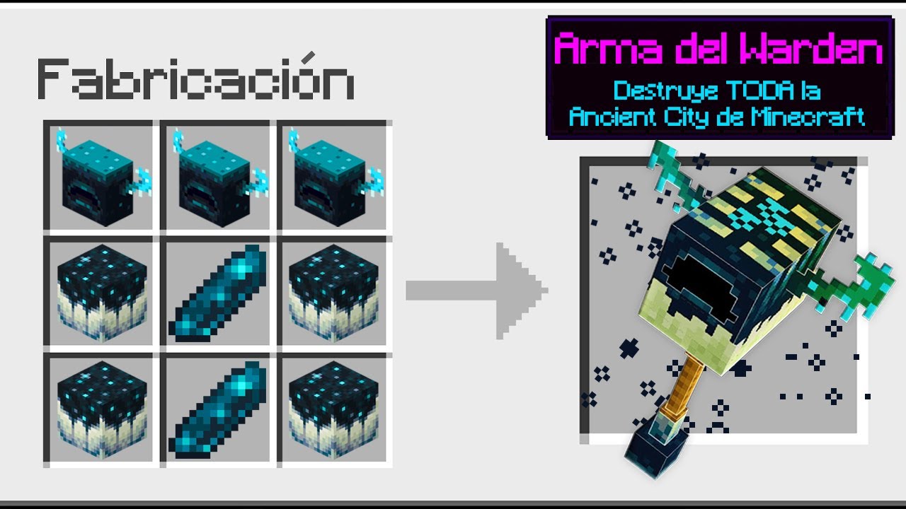 Cómo CRAFTEAR el ARMA LEGENDARIA del WARDEN en MINECRAFT 😱 Crafteos 100 ...
