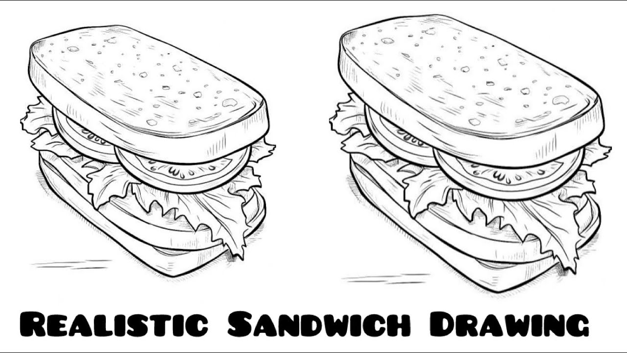 HOW TO DRAW SANDWICH 🥪 Easy food drawing tutorial #artofzakiya - YouTube