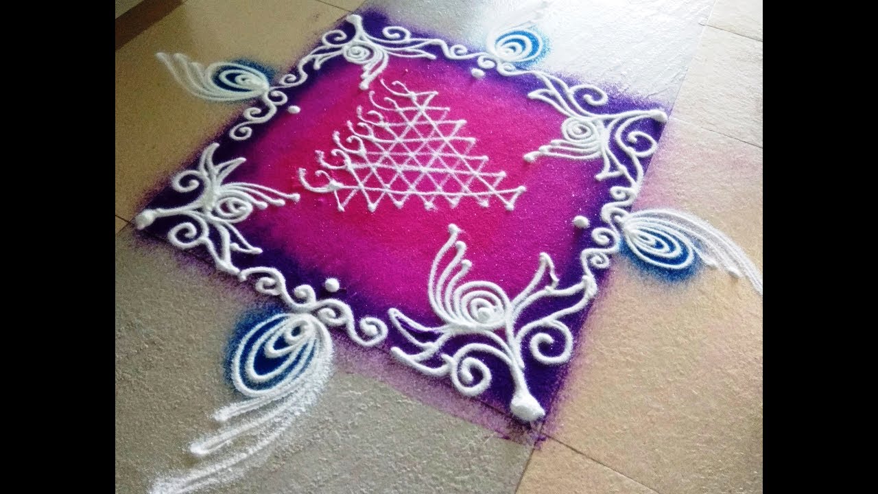 Dussara Special - Saraswati Rangoli | Festive Rangoli - YouTube