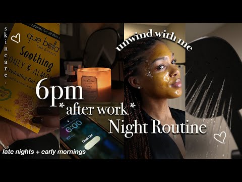 6pm *After WORK* Night Routine 🌙 | unwind with me, dinner, skincare, bath + more!