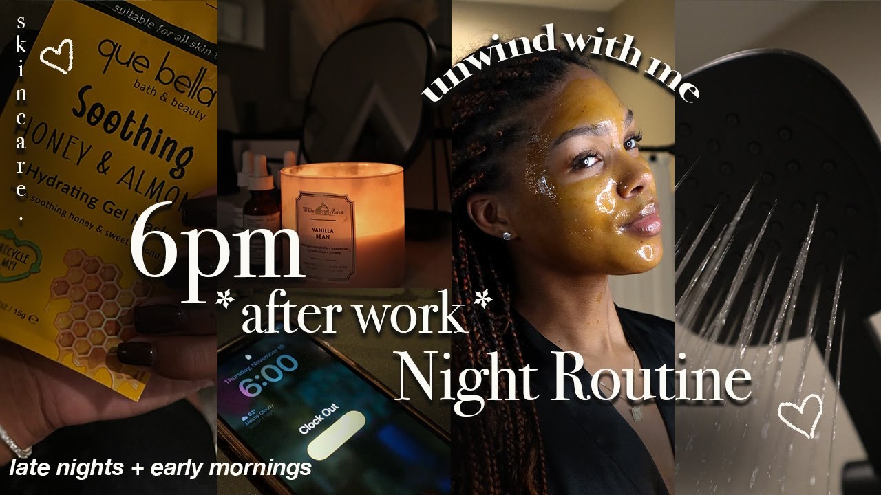 6pm *After WORK* Night Routine 🌙 | unwind with me, dinner, skincare ...