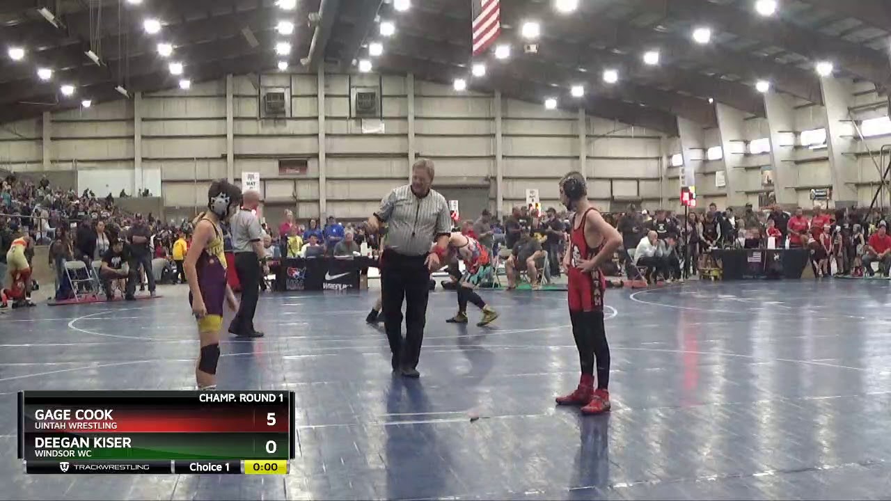 12U 92 Gage Cook Uintah Wrestling Vs Deegan Kiser Windsor WC - YouTube
