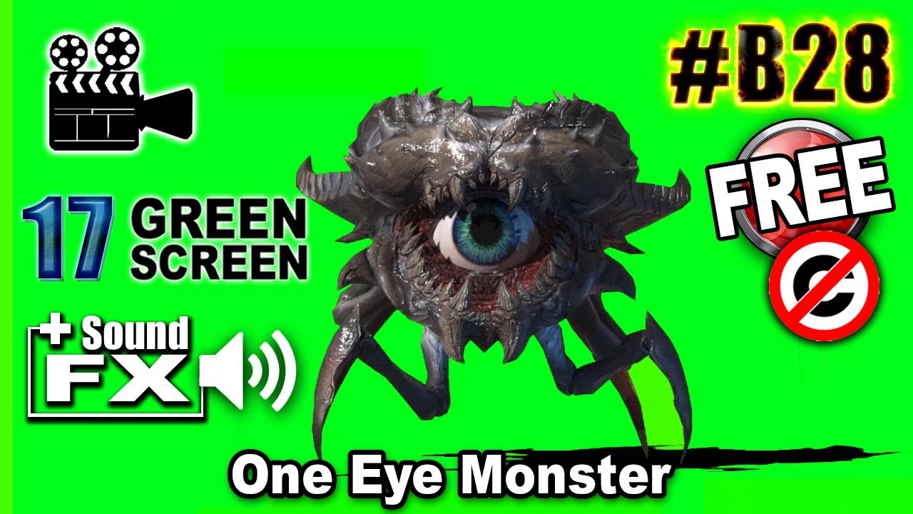 One eye Monster Green Screen 3D - YouTube