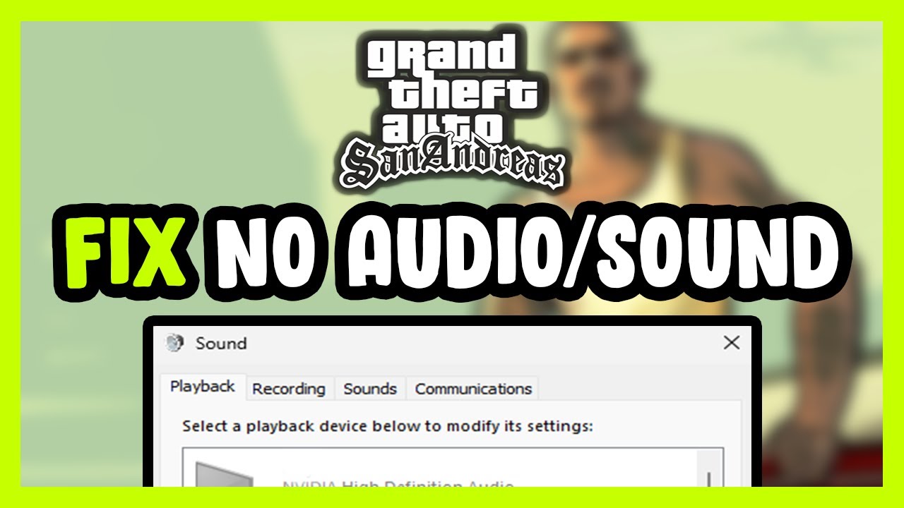 How to FIX GTA San Andreas No Audio/Sound Not Working - YouTube